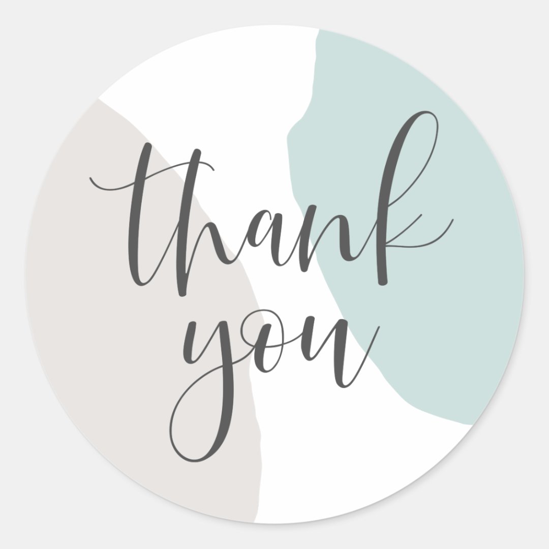 Modern Abstract Shapes Thank You Classic Round Sticker | Zazzle