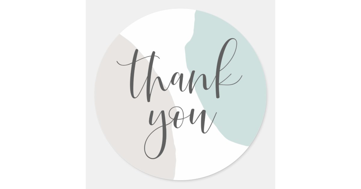 Modern Abstract Shapes Thank You Classic Round Sticker | Zazzle