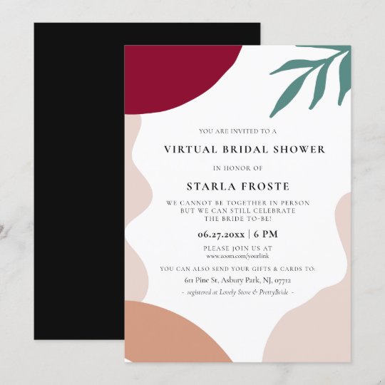 Modern abstract shapes Virtual Bridal shower Invitation | Zazzle.com