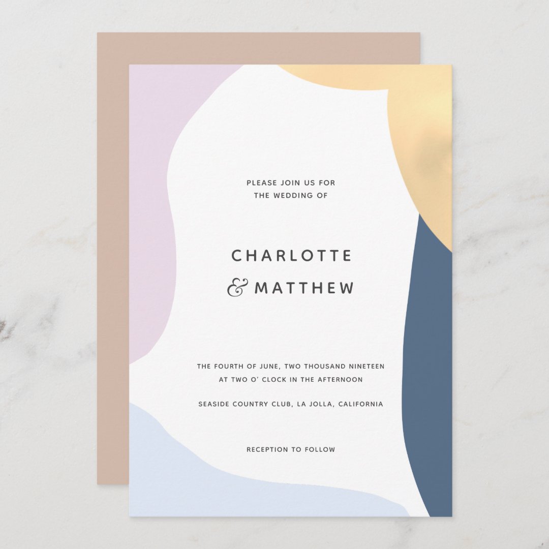 Modern Abstract Shapes Wedding Invitation | Zazzle