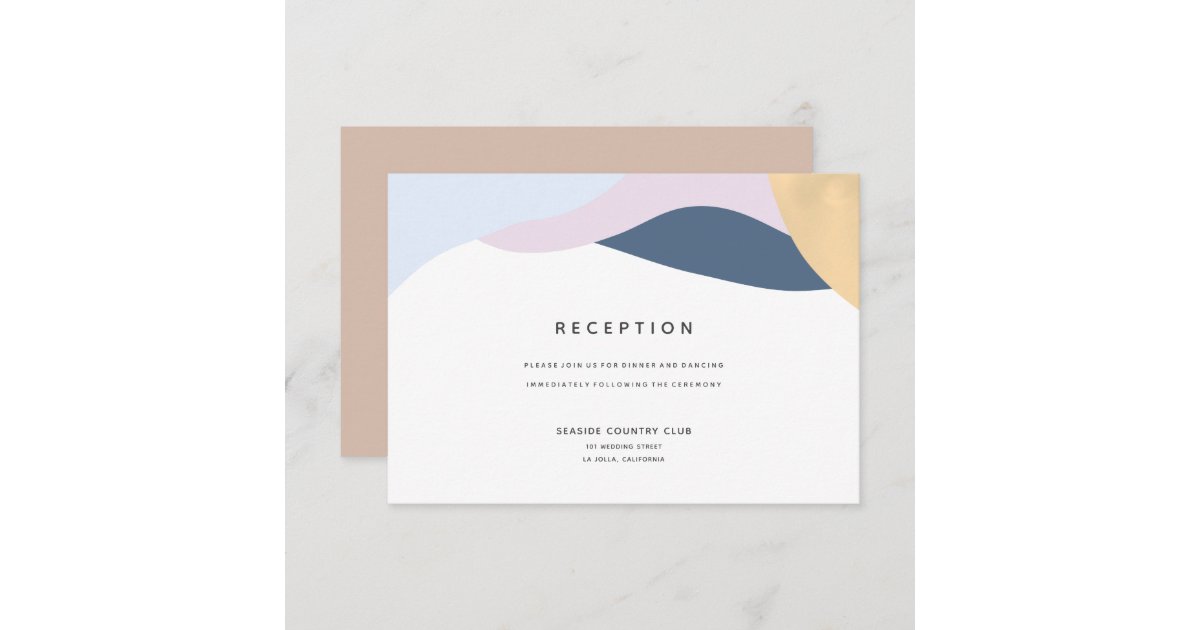 Modern Abstract Shapes Wedding Reception Card | Zazzle