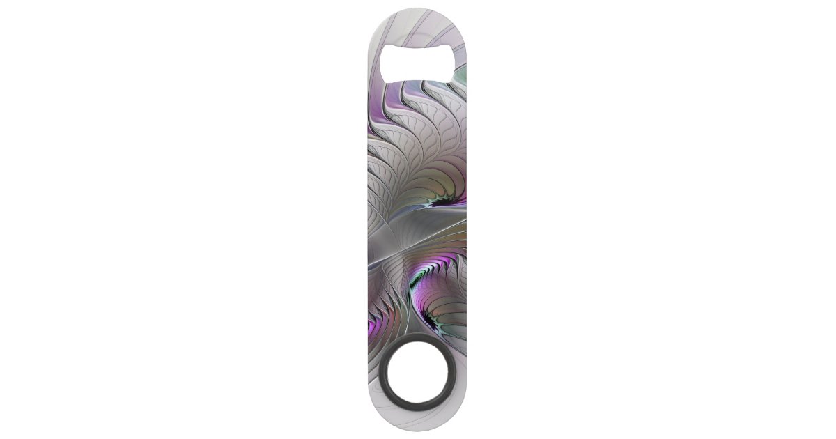 Modern Abstract Shy Fantasy Figure Fractal Art Bar Key | Zazzle