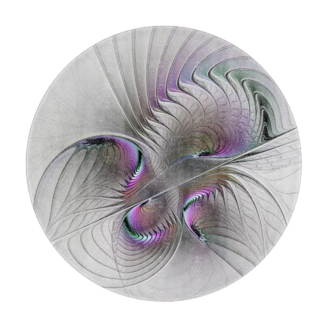 Modern Abstract Shy Fantasy Figure Fractal Art Cutting Board | Zazzle