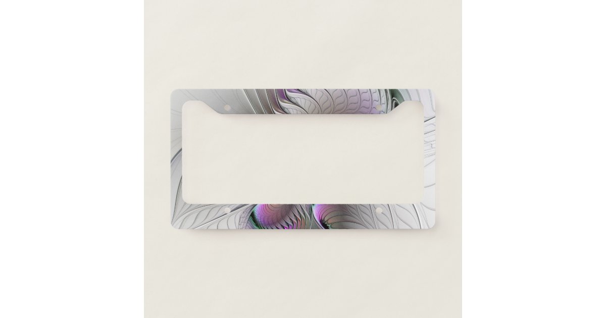 Modern Abstract Shy Fantasy Figure Fractal Art License Plate Frame | Zazzle