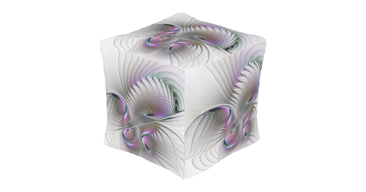 Modern Abstract Shy Fantasy Figure Fractal Art Outdoor Pouf | Zazzle