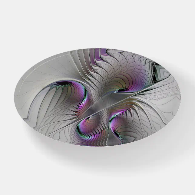 Modern Abstract Shy Fantasy Figure Fractal Art Paperweight | Zazzle
