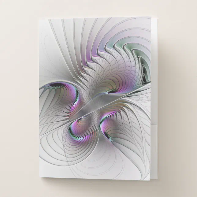 Modern Abstract Shy Fantasy Figure Fractal Art Pocket Folder | Zazzle