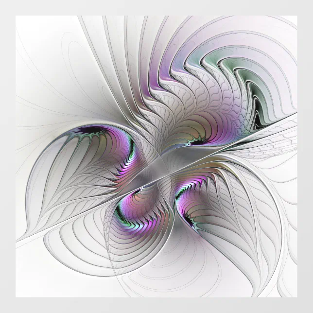 Modern Abstract Shy Fantasy Figure Fractal Art Window Cling | Zazzle