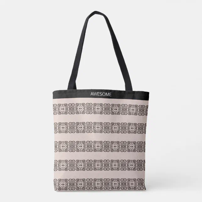 Modern abstract square pattern on beige tote bag | Zazzle