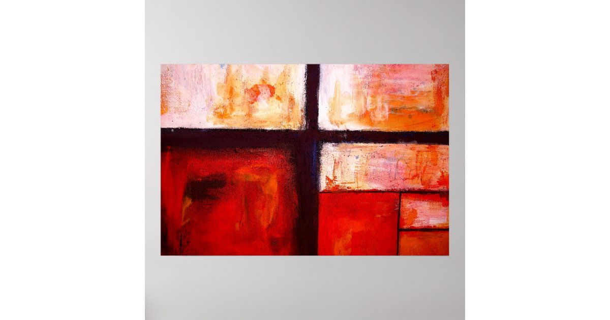 Modern Abstract Squares Print Abstract Art Posters | Zazzle