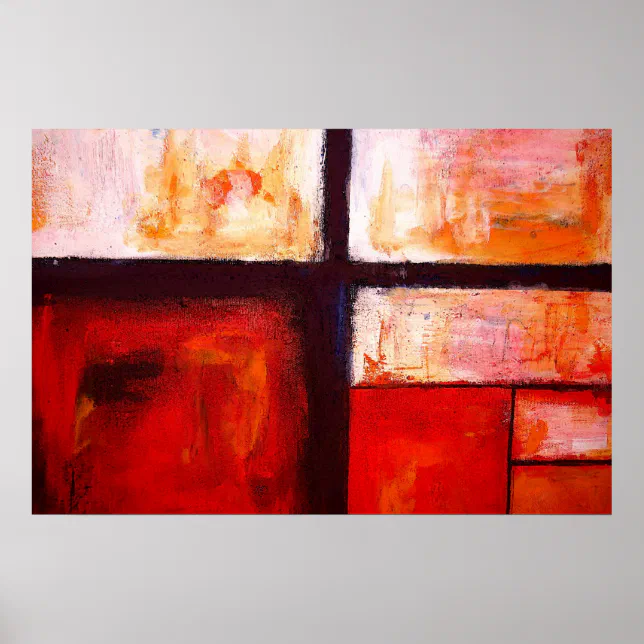 Modern Abstract Squares Print Abstract Art Posters | Zazzle