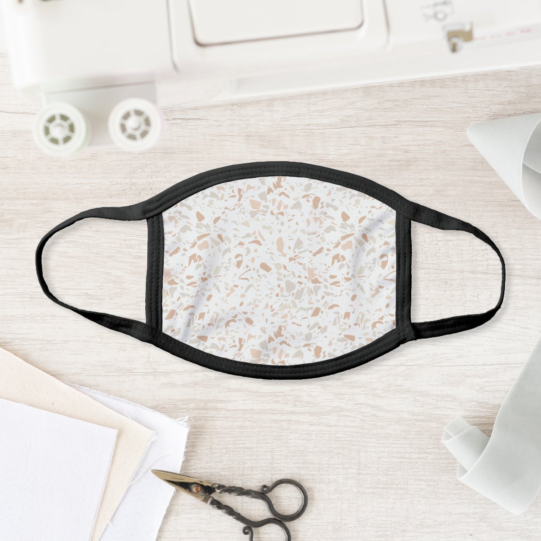 MODERN ABSTRACT TERRAZZO TEXTURE MONOGRAM FACE MASK | Zazzle