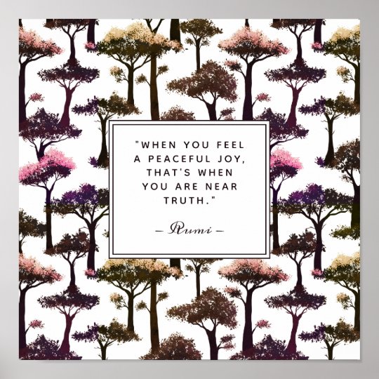 Modern Abstract Tree Art Inspirational Rumi Quote Poster | Zazzle.com