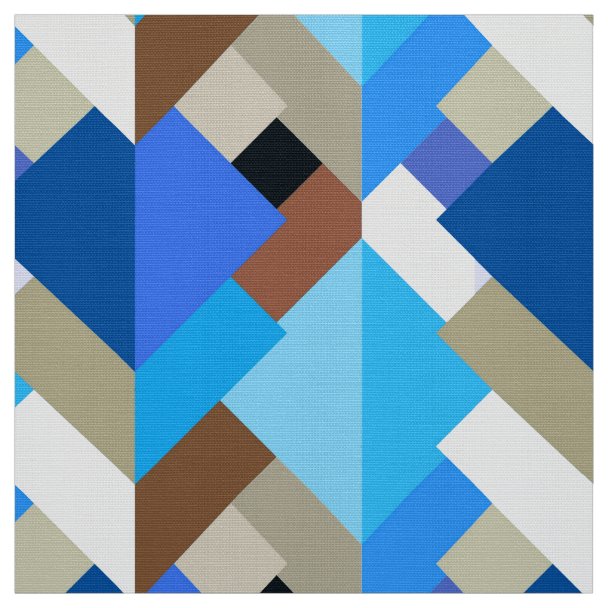 Modern Abstract Triangles, Brown, Taupe and Orange Fabric | Zazzle