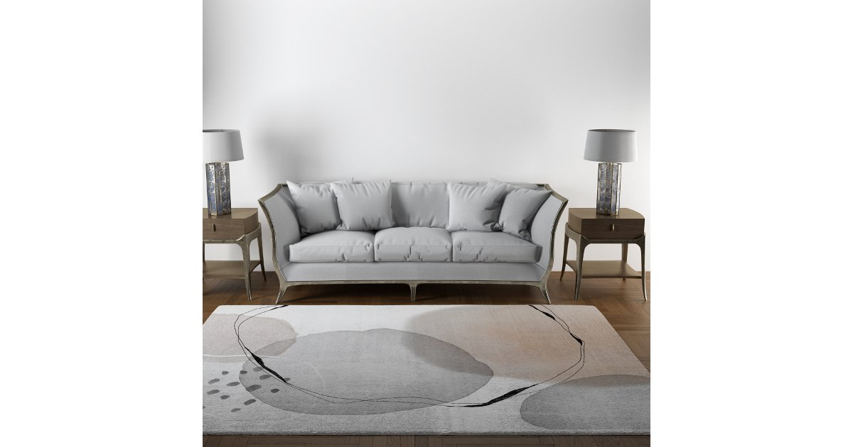 Modern Abstract Watercolor Neutral Colors Rug | Zazzle