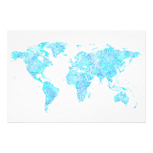 Modern abstract world map photo print | Zazzle