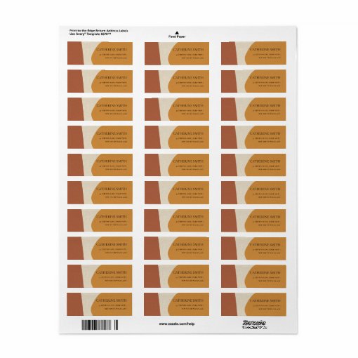 MODERN ABSTRACT YELLOW TERRACOTTA ARTISTIC ADDRESS LABEL | Zazzle