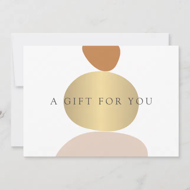 Modern Abstract Zen Stones Gold Yoga Gift Card | Zazzle