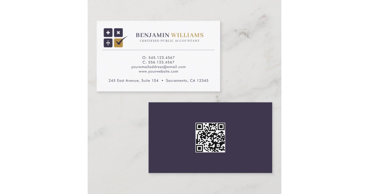 Modern Accountant Tax Return Agent Logo Business Card | Zazzle