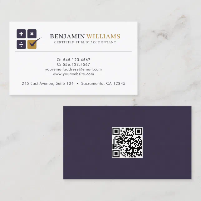 Modern Accountant Tax Return Agent Logo Business Card | Zazzle