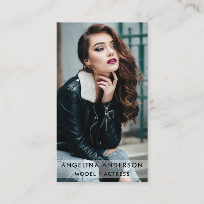 Modern Actor Model Photo Business Card Blk | Zazzle.com