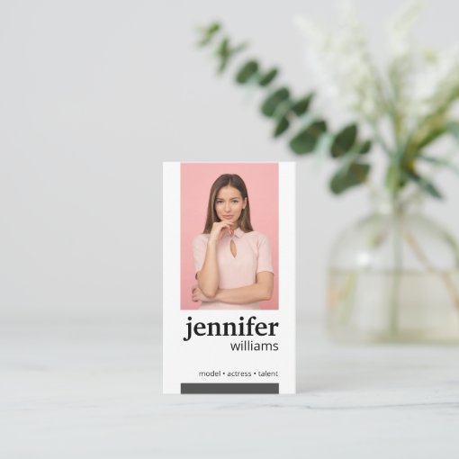 Modern Actress Model Business Card | Zazzle