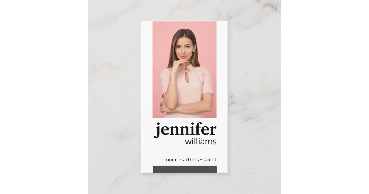 Modern Actress Model Business Card | Zazzle