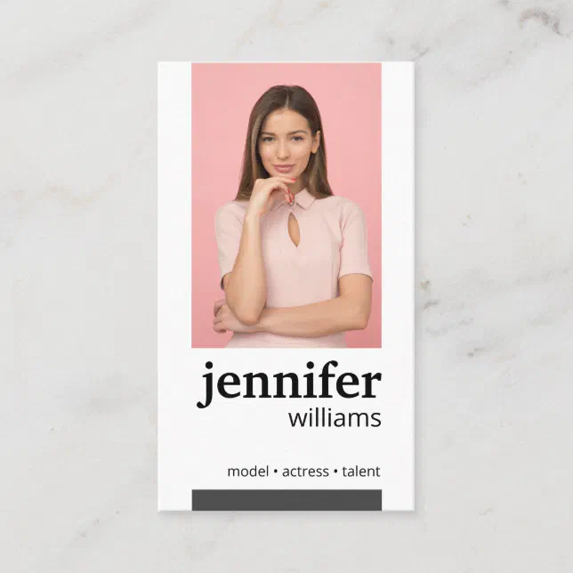 Modern Actress Model Business Card | Zazzle