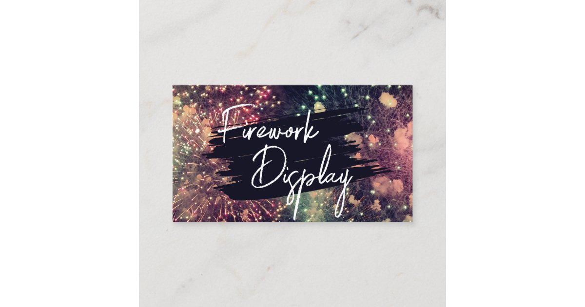 Modern Add Your QR Code Firework Display Company Business Card | Zazzle