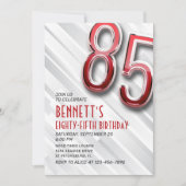 Modern Adult 85th Birthday Invitation | Zazzle