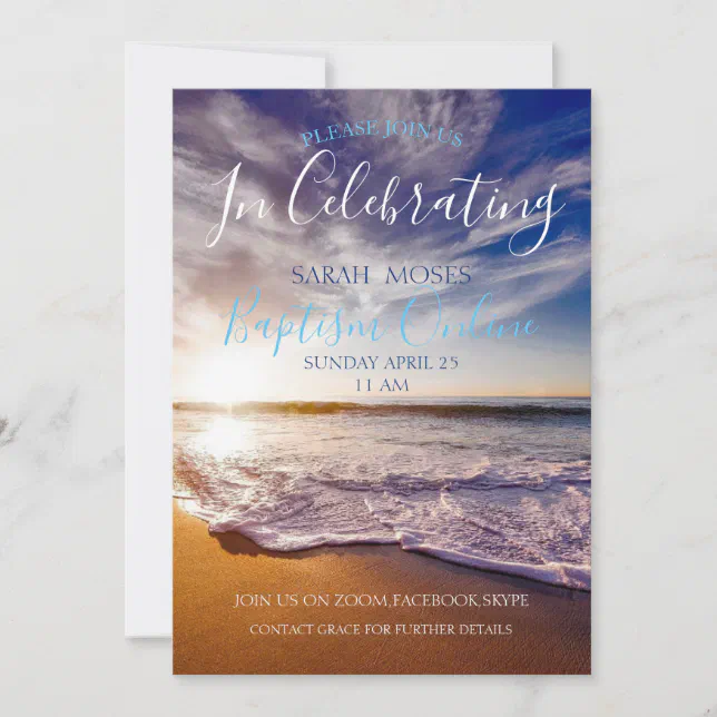 Modern Adult Baptism Personalized Invitation | Zazzle