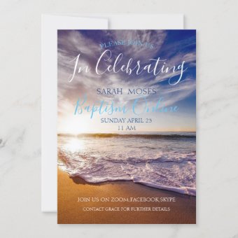 Modern Adult Baptism Personalized Invitation | Zazzle
