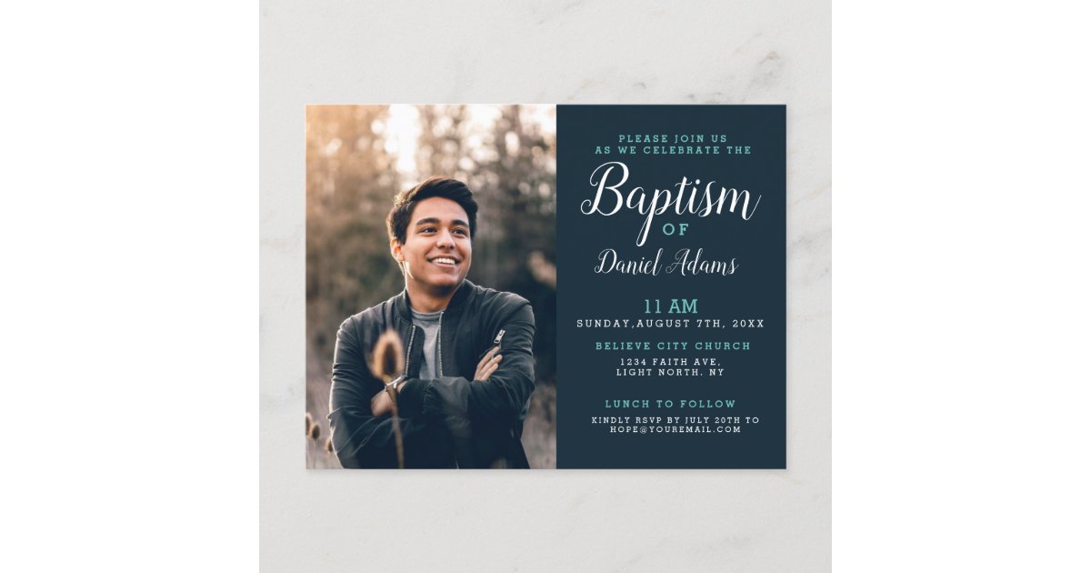Modern Adult Baptism Photo Postcard | Zazzle