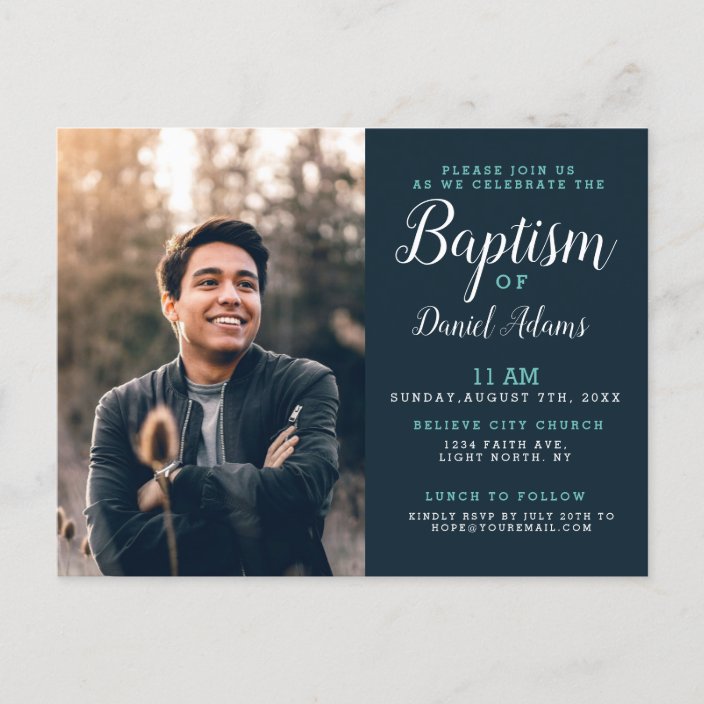 Modern Adult Baptism Photo Postcard | Zazzle.com