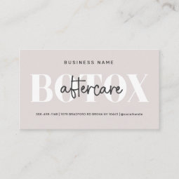 Modern Aftercare Botox Instructions Business Card | Zazzle
