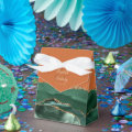 Modern Agate Geode Emerald Green Gold Rust Favor Boxes | Zazzle