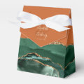 Modern Agate Geode Emerald Green Gold Rust Favor Boxes | Zazzle
