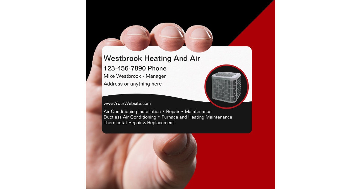 Modern Air Conditioning And Heating Business Card | Zazzle