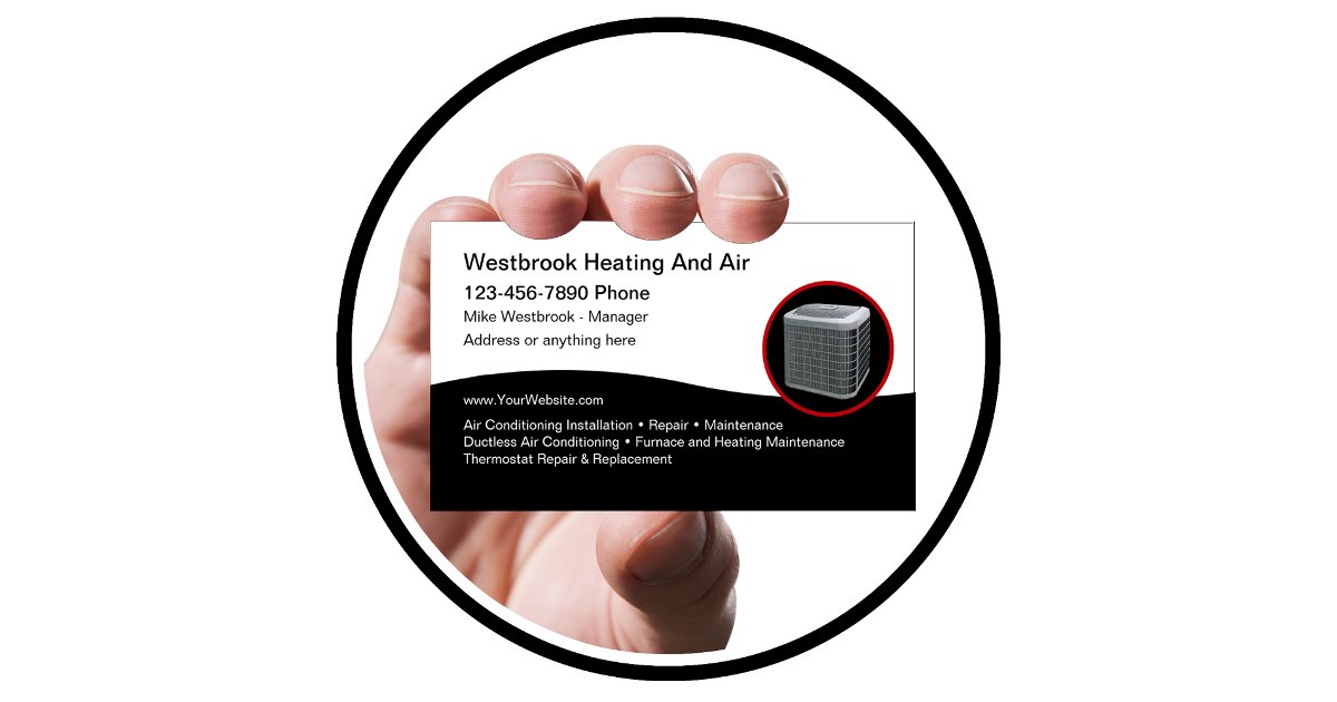 Modern Air Conditioning And Heating Business Card | Zazzle