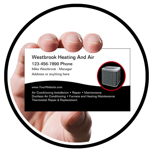 Modern Air Conditioning And Heating Business Card | Zazzle