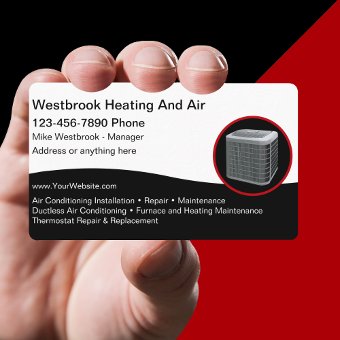 Modern Air Conditioning And Heating Business Card | Zazzle