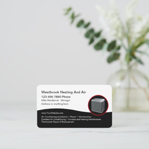 Modern Air Conditioning And Heating Business Card | Zazzle