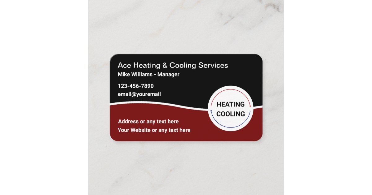 Modern Air Conditioning Service Business Cards | Zazzle