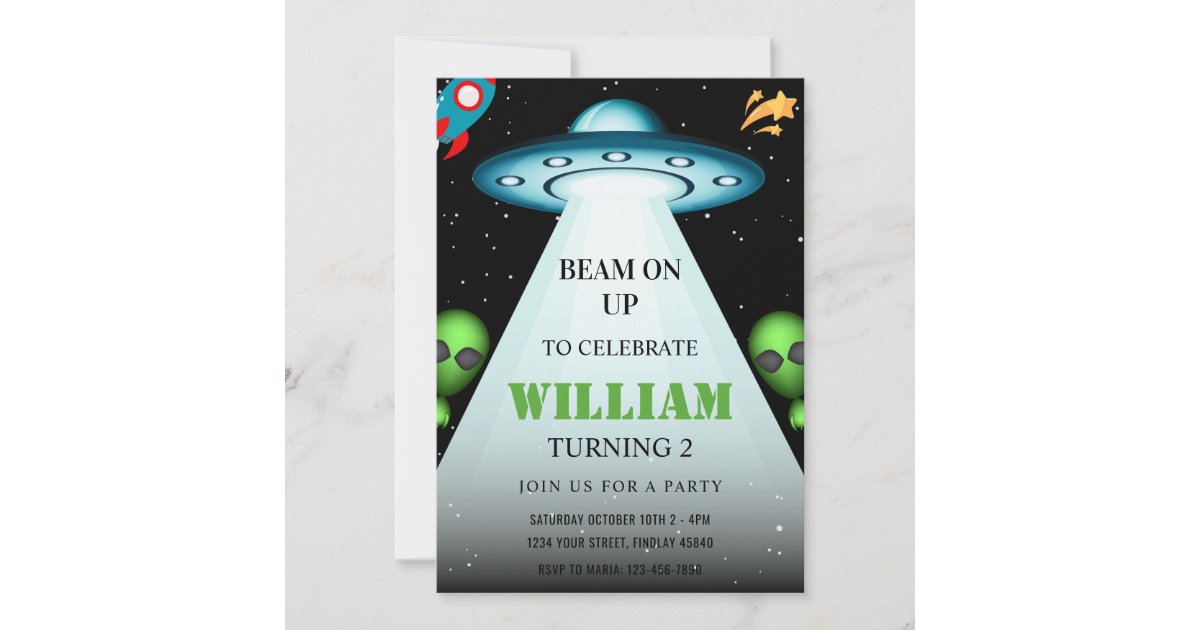 Modern Alien Birthday Invitation | Zazzle