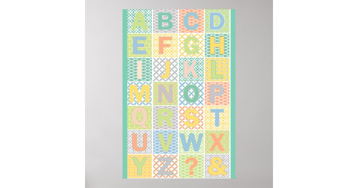 Modern Alphabet Poster | Zazzle