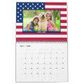 Modern American Flag Patriotic Family Photos Calendar | Zazzle