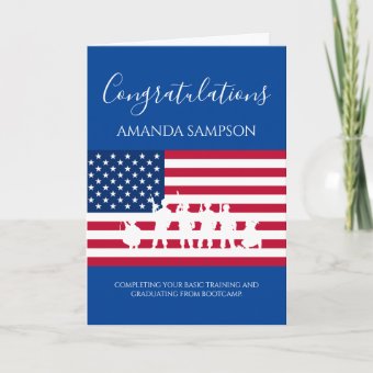 Modern American Personalized Army Graduation Card | Zazzle