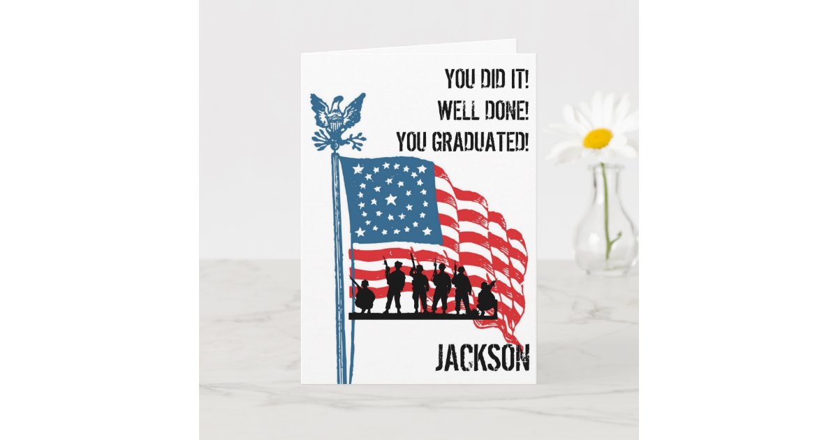 Modern American Personalized Army Graduation Card | Zazzle