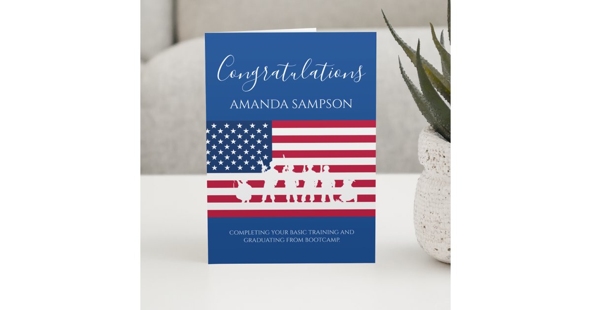 Modern American Personalized Army Graduation Card | Zazzle