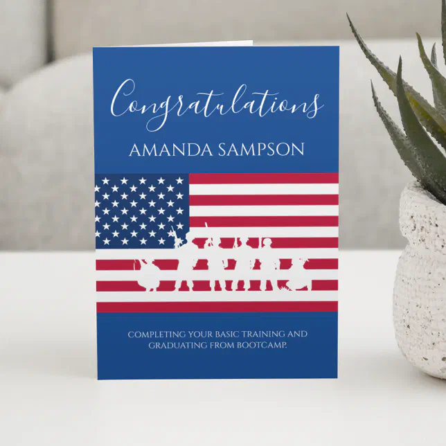 Modern American Personalized Army Graduation Card | Zazzle